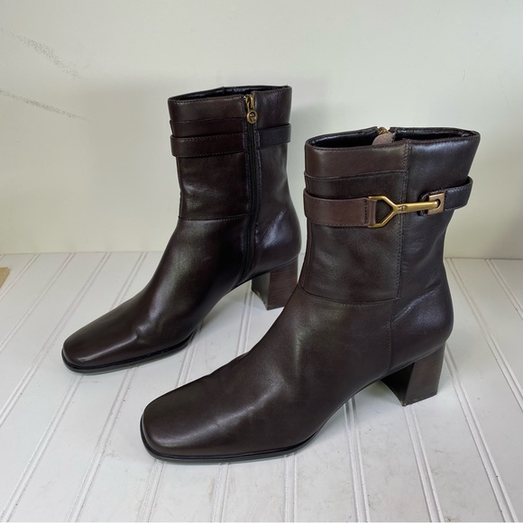 Etienne Aigner | Shoes | Etienne Aigner Magdlen Brown Leather Horsebit ...